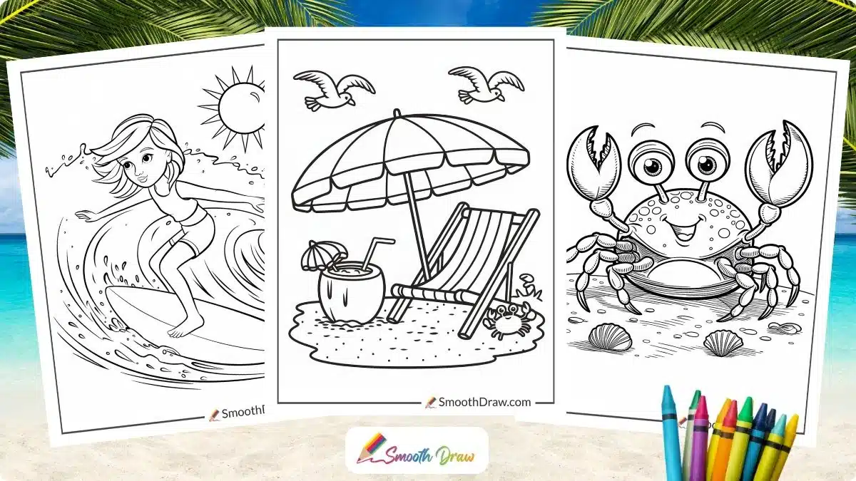 95 Beach Coloring Pages (Free PDFs)